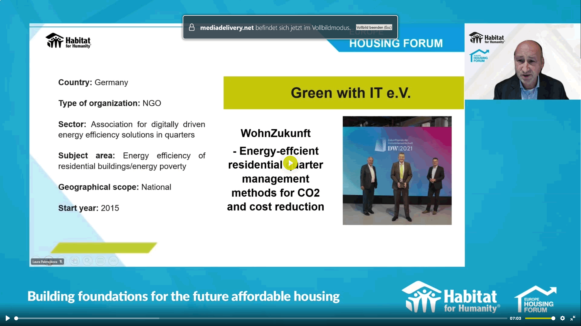 Preisverleihung beim Europe Housing Forum in Warschau - green with IT - EnerVlog